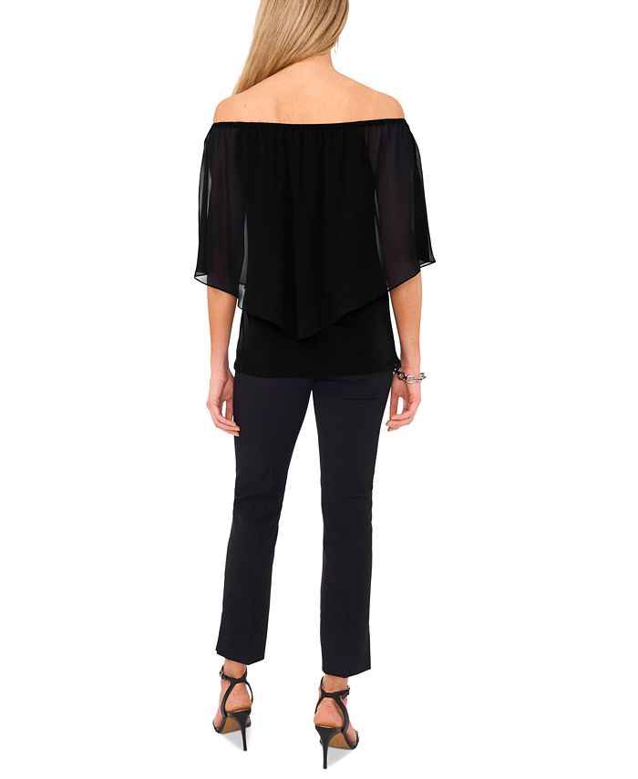 MSK Petite Off-The-Shoulder Capelet Top - Macy's