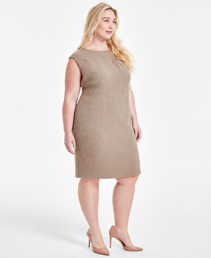 Kasper Plus Size Cap-Sleeve Shell Dress - Macy's