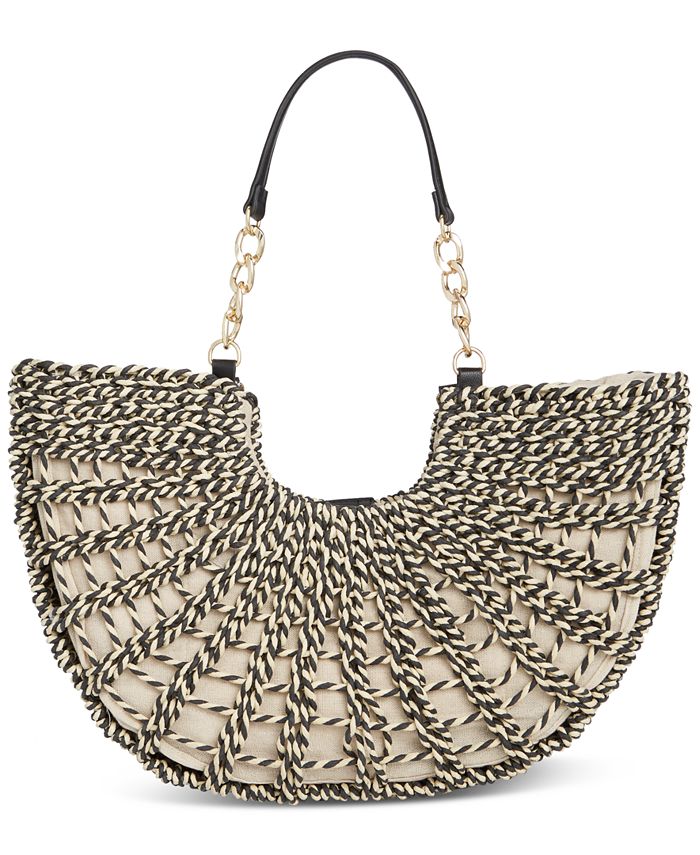 I.N.C. International Concepts Ivah Extra-Large Woven Straw Chain Tote ...