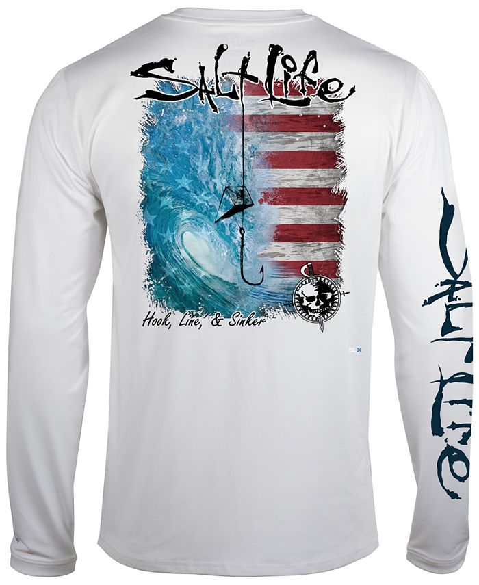 Salt Life Men's Hook Line Sinker Salute Graphic Long-Sleeve Performance ...