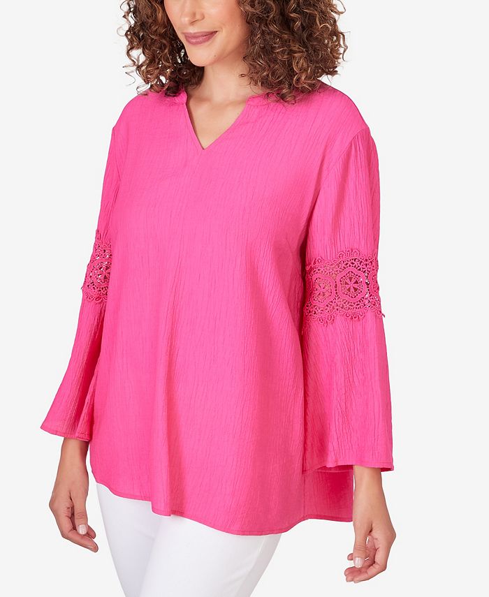 Ruby Rd. Petite Lace-Embellished Top - Macy's