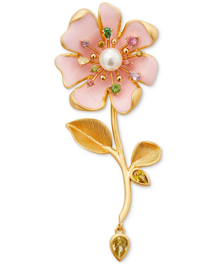 kate spade new york Gold-Tone Bloom In Color Linear Earrings - Macy's