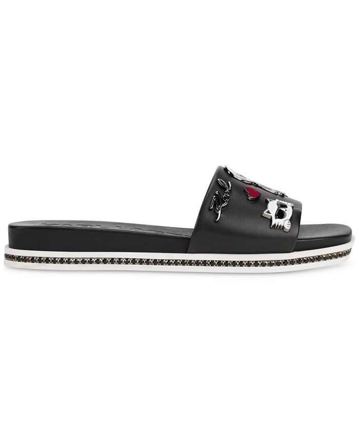 KARL LAGERFELD PARIS Women's Jeslyn Bon Voyage Embellished Slide ...