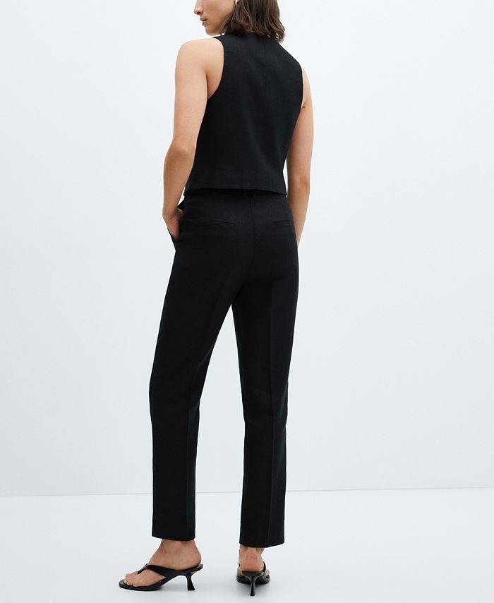 MANGO Women's Linen Suit Vest - Macy's