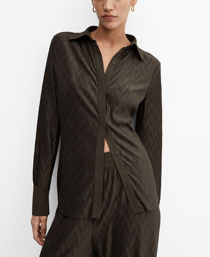 MANGO Women's Buttons Detail Textured Shirt - Macy's
