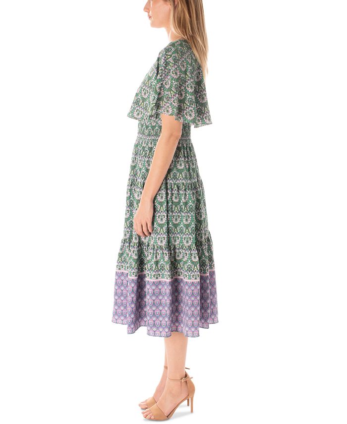 Maison Tara Women's Printed Tiered Fit & Flare Dress - Macy's