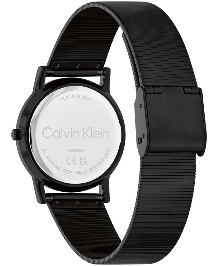 Calvin Klein Women's CK Feel Black Stainless Steel Mesh Watch 30mm - Macy's