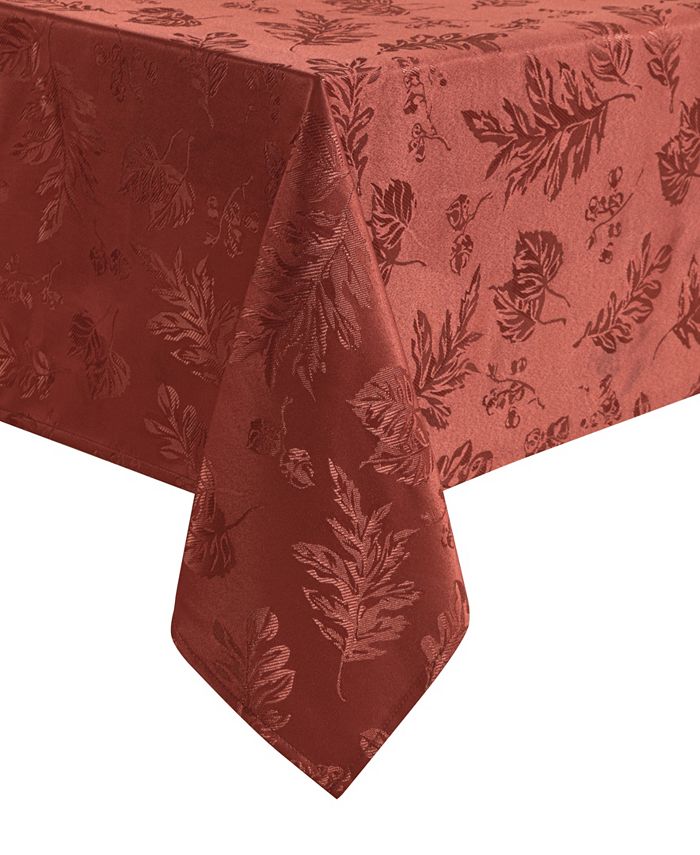 Elrene Elegant Woven Leaves Jacquard Damask Tablecloth, 60" x 120" - Macy's