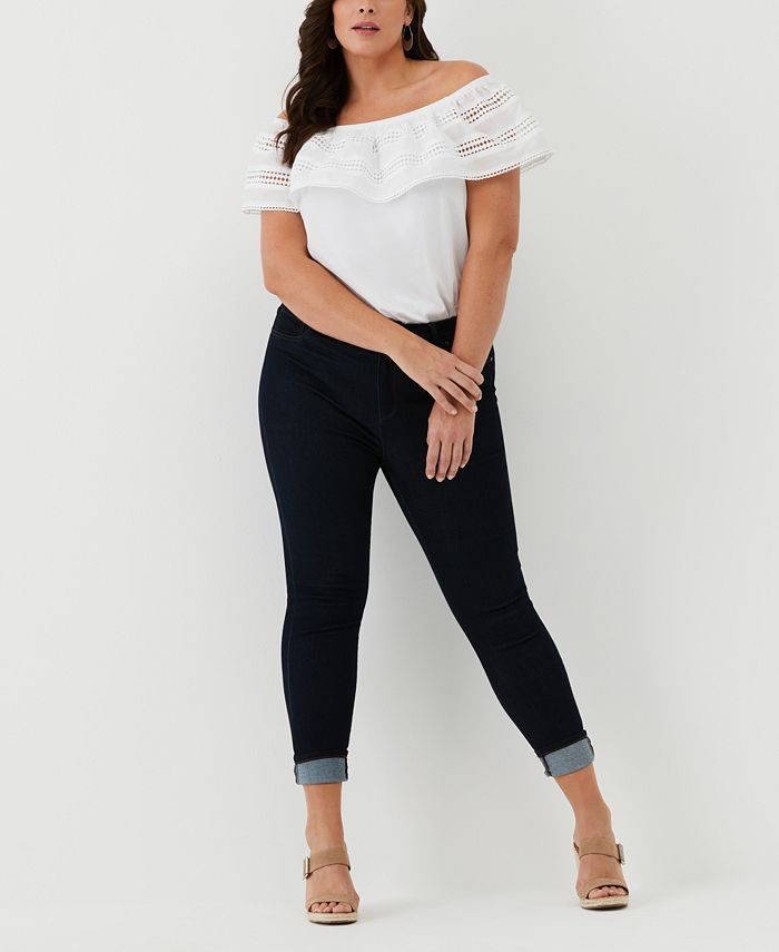 ELLA Rafaella Plus Size Embroidered Off the Shoulder Top - Macy's