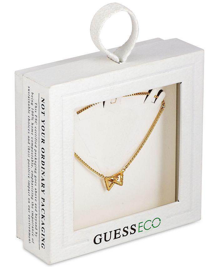 GUESS 14k Gold-Plated Pavé Linked Triangle Slider Bracelet - Macy's
