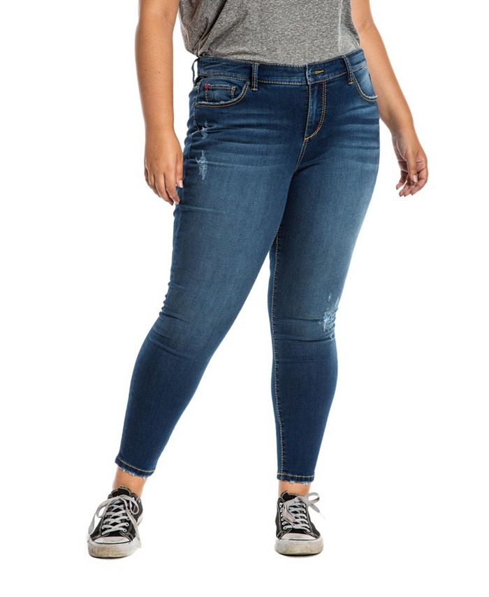SLINK Jeans Plus Size Mid Rise Skinny Jeans - Macy's