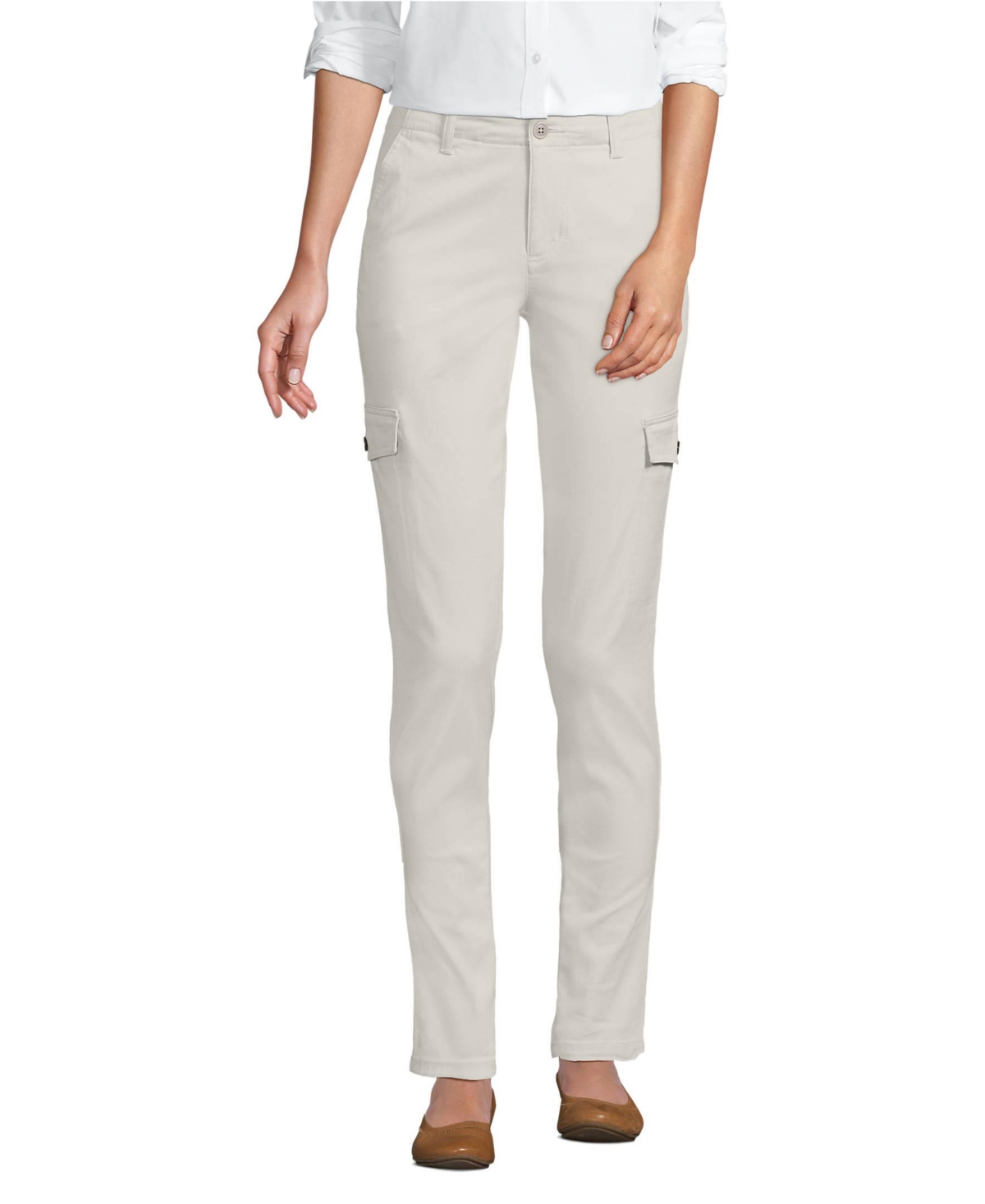 Click here for Lands End Womens Mid Rise Slim Cargo Chino Pants -... prices