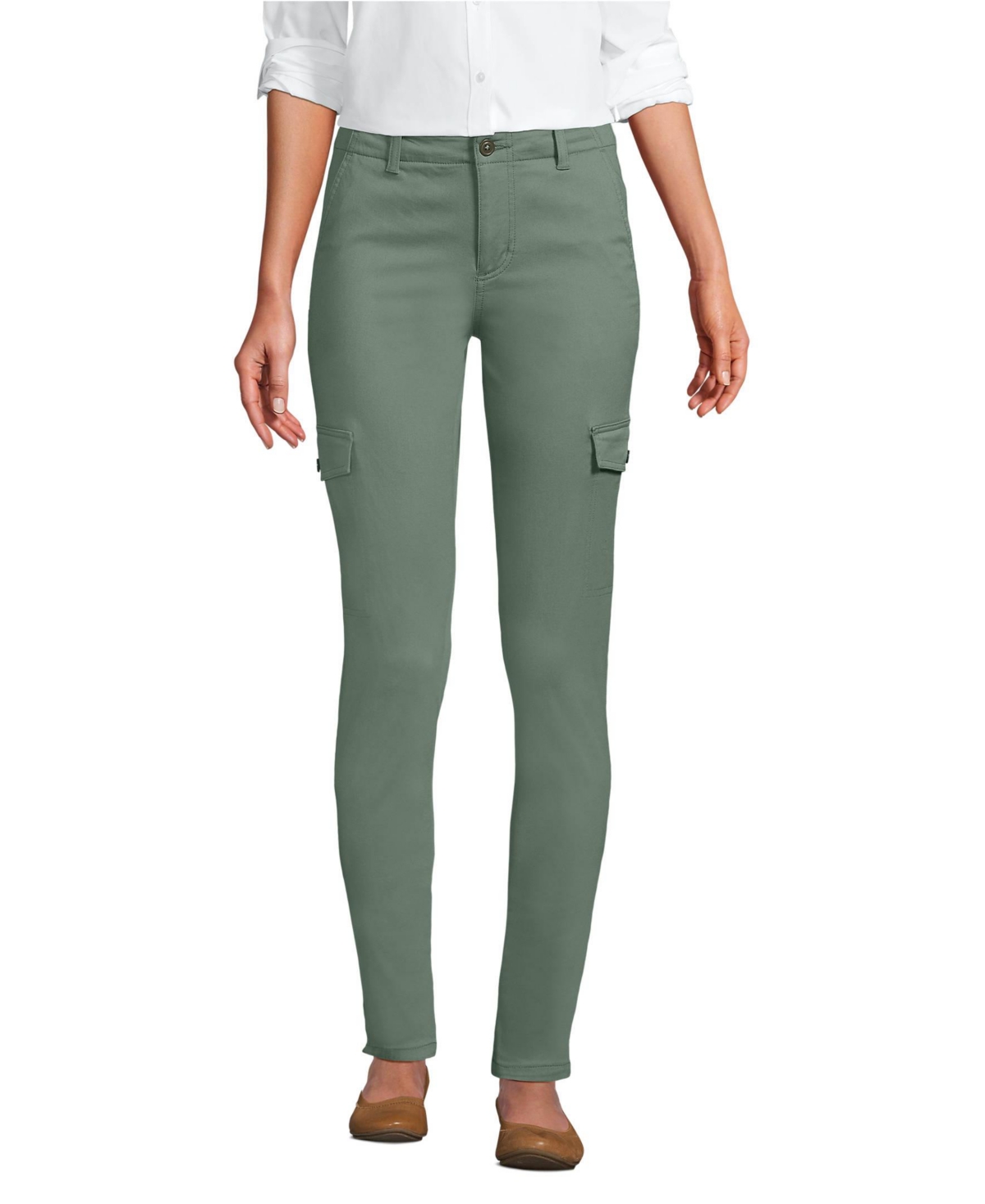 Click here for Lands End Womens Mid Rise Slim Cargo Chino Pants -... prices