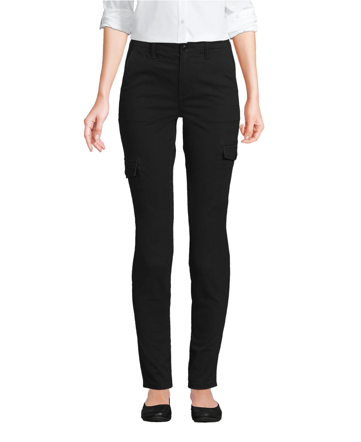 Click here for Lands End Womens Mid Rise Slim Cargo Chino Pants -... prices