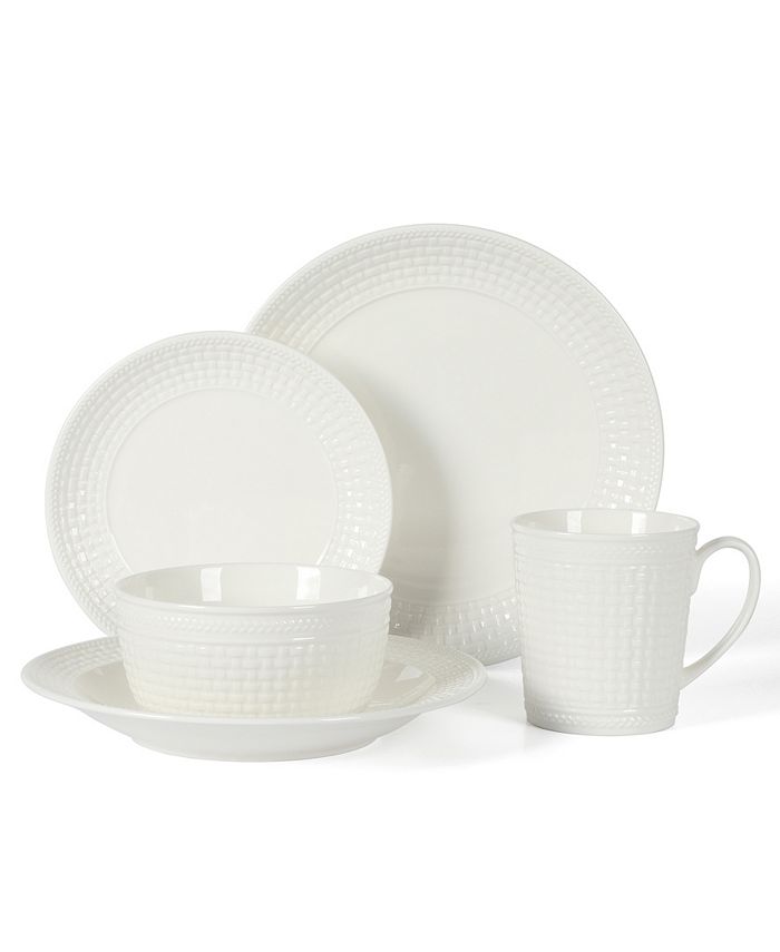 Martha Stewart Basket Weave 30 Piece Dinnerware Set, Service for 6 - Macy's