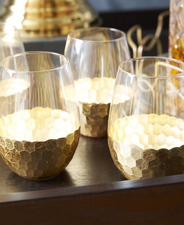 American Atelier Daphne Gold Stemless Goblets, Set of 6 - Macy's