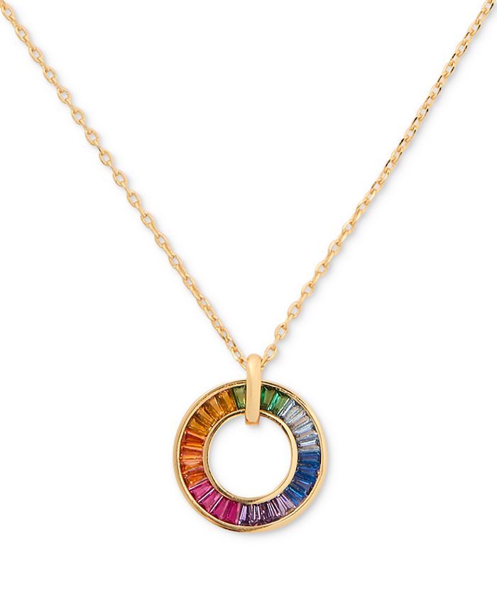 kate spade new york Gold-Tone Rainbow Joy Pendant Necklace, 16" + 3 ...