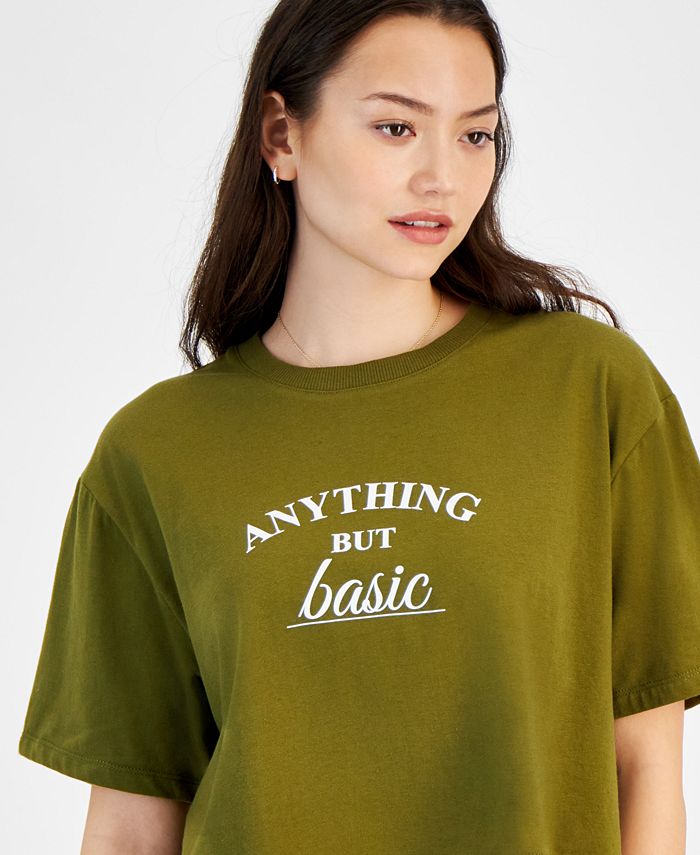 Self Esteem Juniors' Anything But Basic Graphic-Print Tee - Macy's
