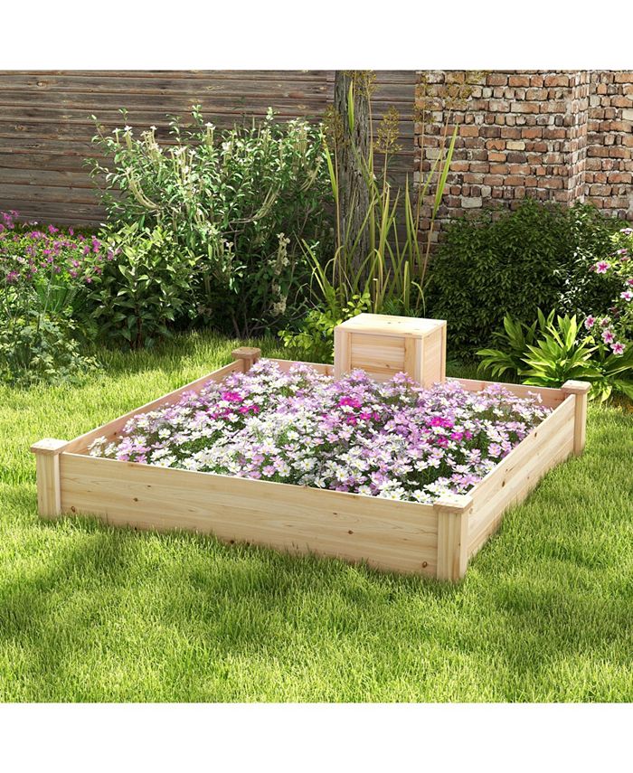 Slickblue 49 X 49 X 10 Raised Garden Bed With Compost Bin And Open