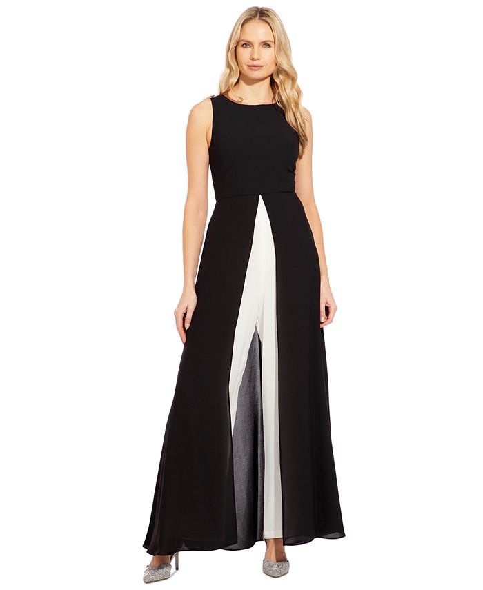Adrianna Papell Colorblocked Overlay Jumpsuit - Macy's