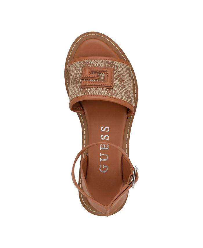 GUESS Women's Shay Logo One Band Sandal with Ankle Strap - Macy's