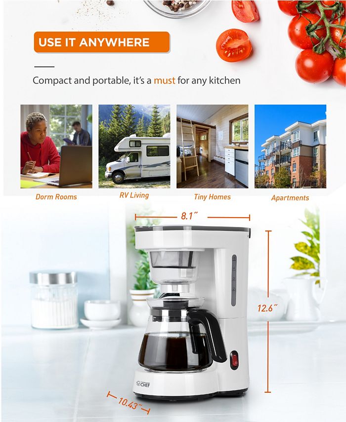 Commercial Chef Coffee Maker, Drip Coffee Maker with Pour Over Filter ...