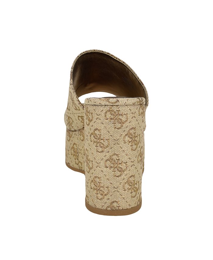 GUESS Women's Yenise Single Band Slide Platform Wedge Sandals - Macy's