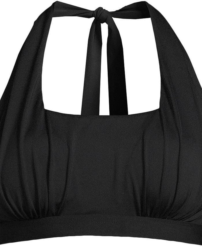 Lands' End Plus Size Chlorine Resistant Square Neck Halter Bikini Top ...
