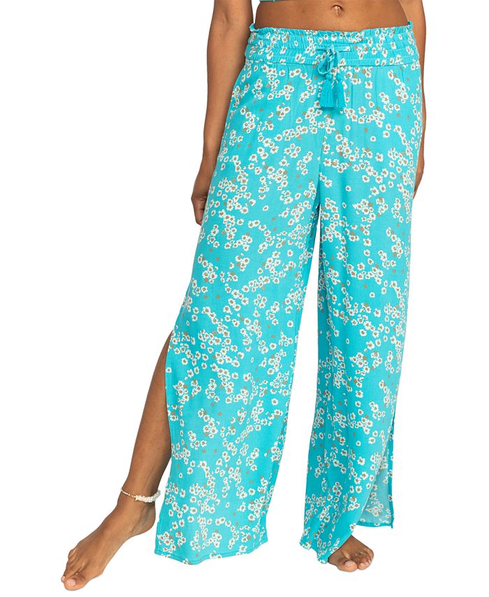 Roxy Juniors' Tropical Rhythm Drawstring Wide-Leg Pants - Macy's