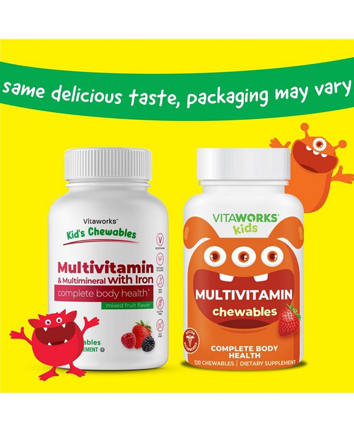 Vitaworks Kids Multivitamin with Iron & Minerals Chewable Tablets ...