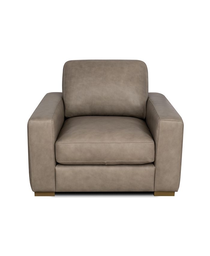 RUTHERFORD HOME Matera 46" Leather Cuddle Chair - Macy's