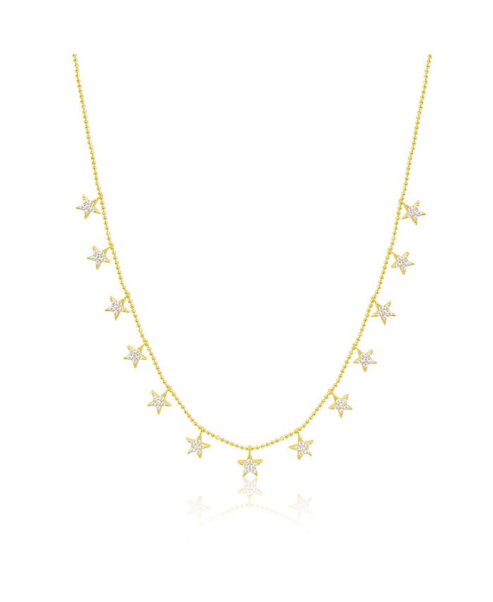 Etoielle Yellow Gold Tone CZ Stars Necklace - Macy's