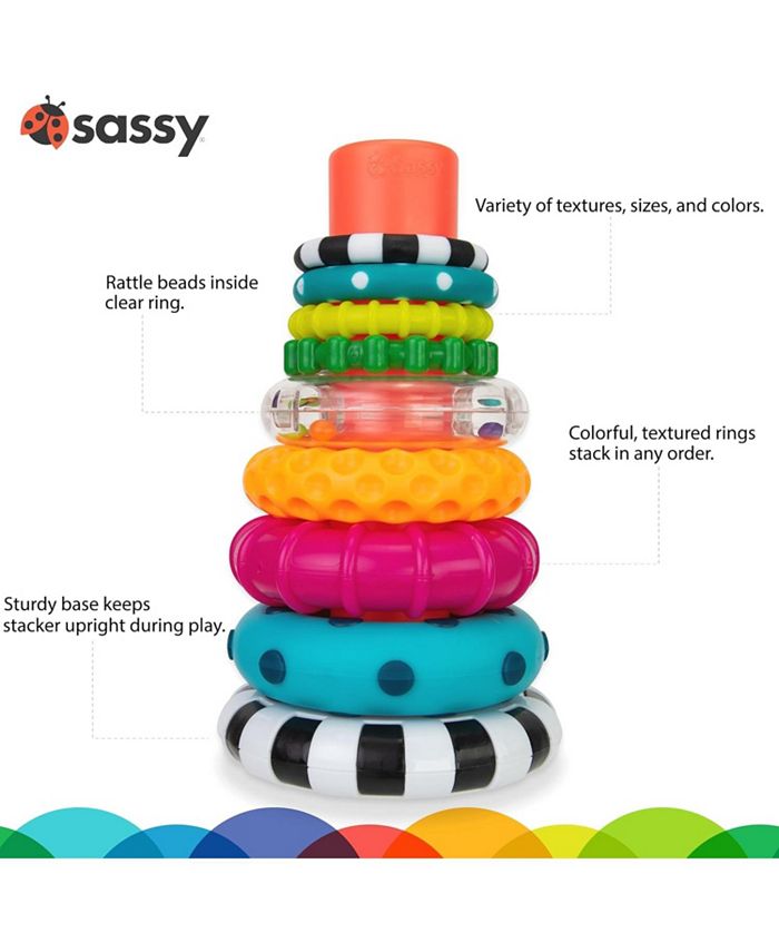 Sassy Baby Sassy Stacks of Circles Stacking Ring STEM Learning Toy, 9 ...