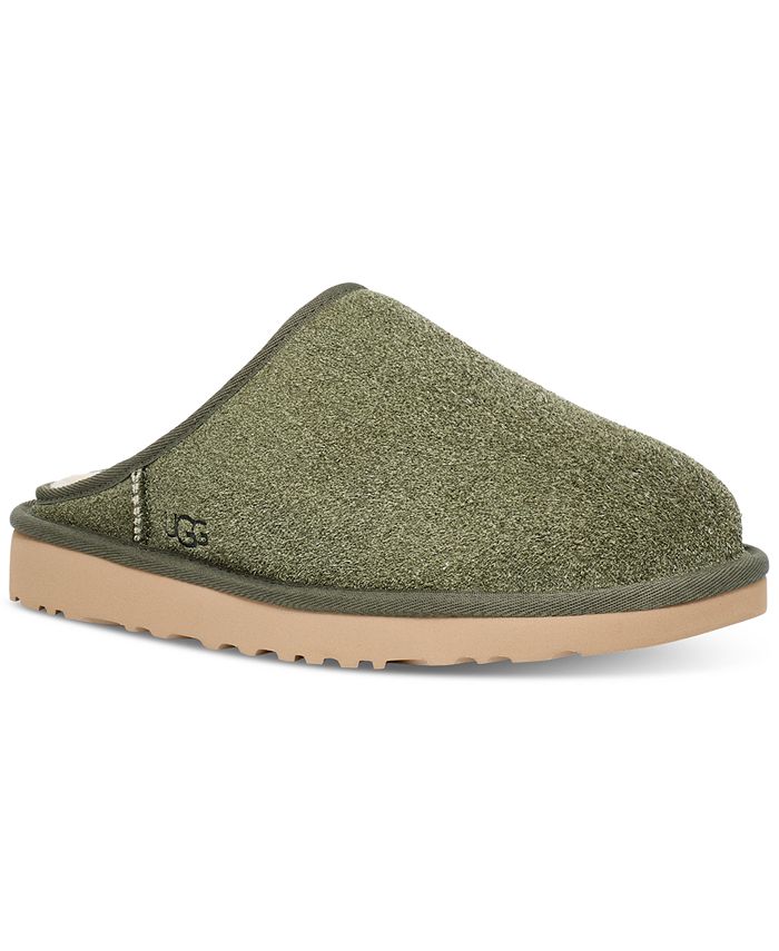 UGG® Men's Classic Slip on Shaggy Suede Slippers - Macy's