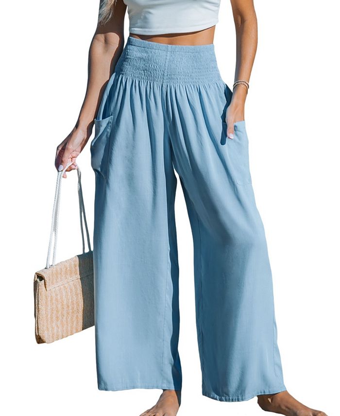 CUPSHE Women's Powder Blue Straight Leg Utility Pants - Macy's
