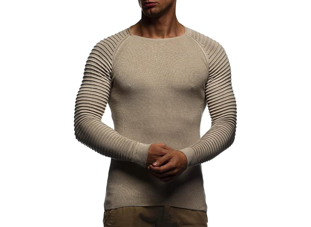 Click here for Leif Nelson Mens Knit Pullover - Beige prices