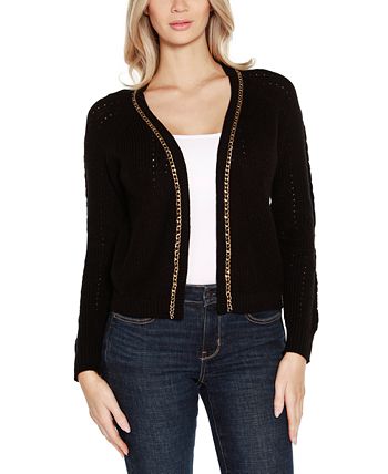 Belldini Black Label Chain Detail Shrug Cardigan Sweater - Macy's