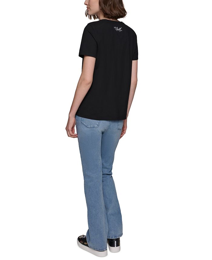 KARL LAGERFELD PARIS Women's Karl Block Eiffel Tee - Macy's