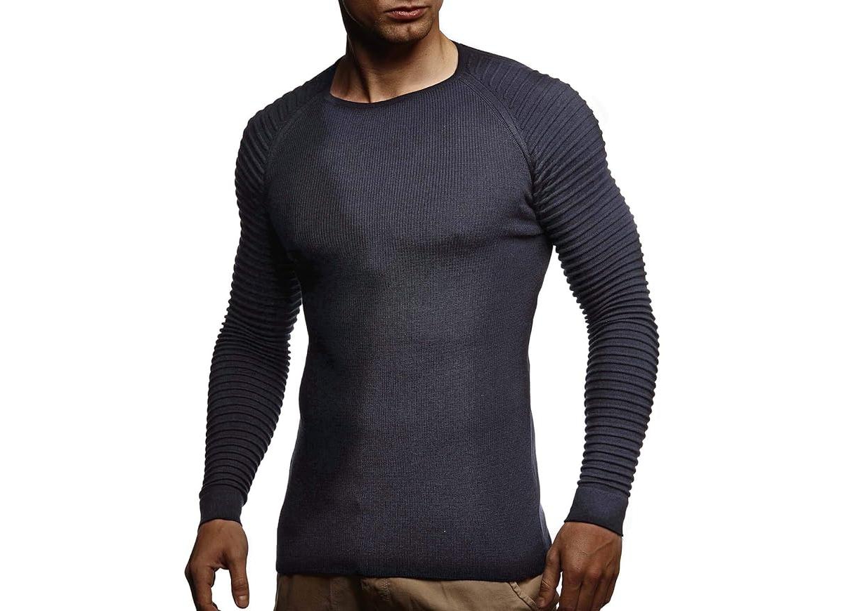 Click here for Leif Nelson Mens Knit Pullover - Blue prices
