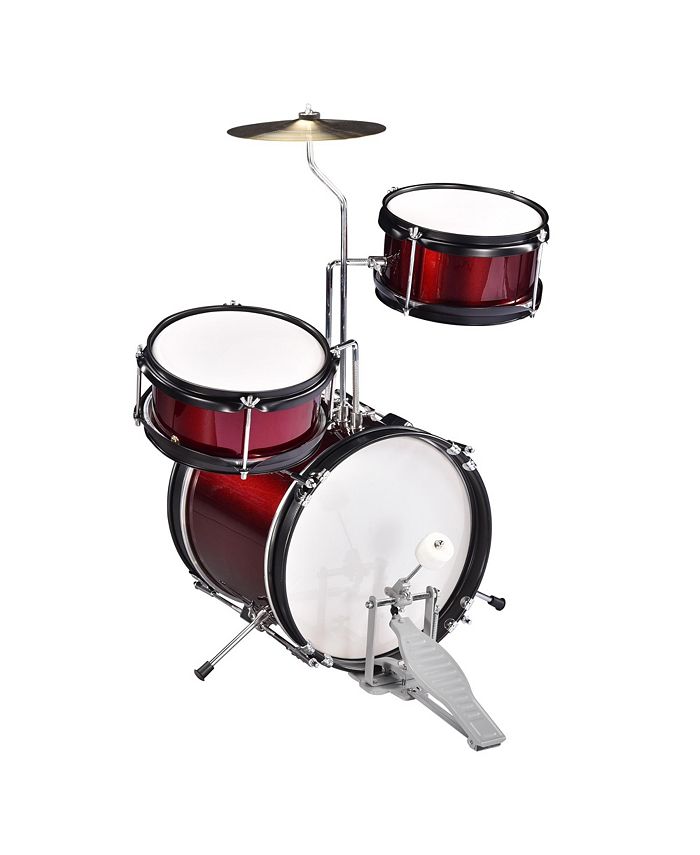 Yescom Junior Kids Drum Set w/ 3 Drums Bass Tom Drumsticks Cymbal ...