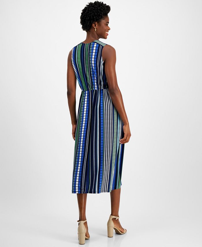 Robbie Bee Women's Side-Ruched Ruffled Midi Dress - Macy's