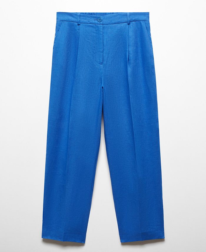 MANGO Women's 100% Linen Straight Pants - Macy's