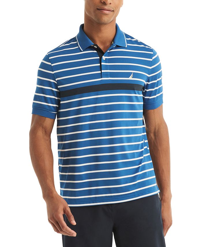 Nautica Men's Navtech Classic-Fit Stripe Performance Polo Shirt - Macy's