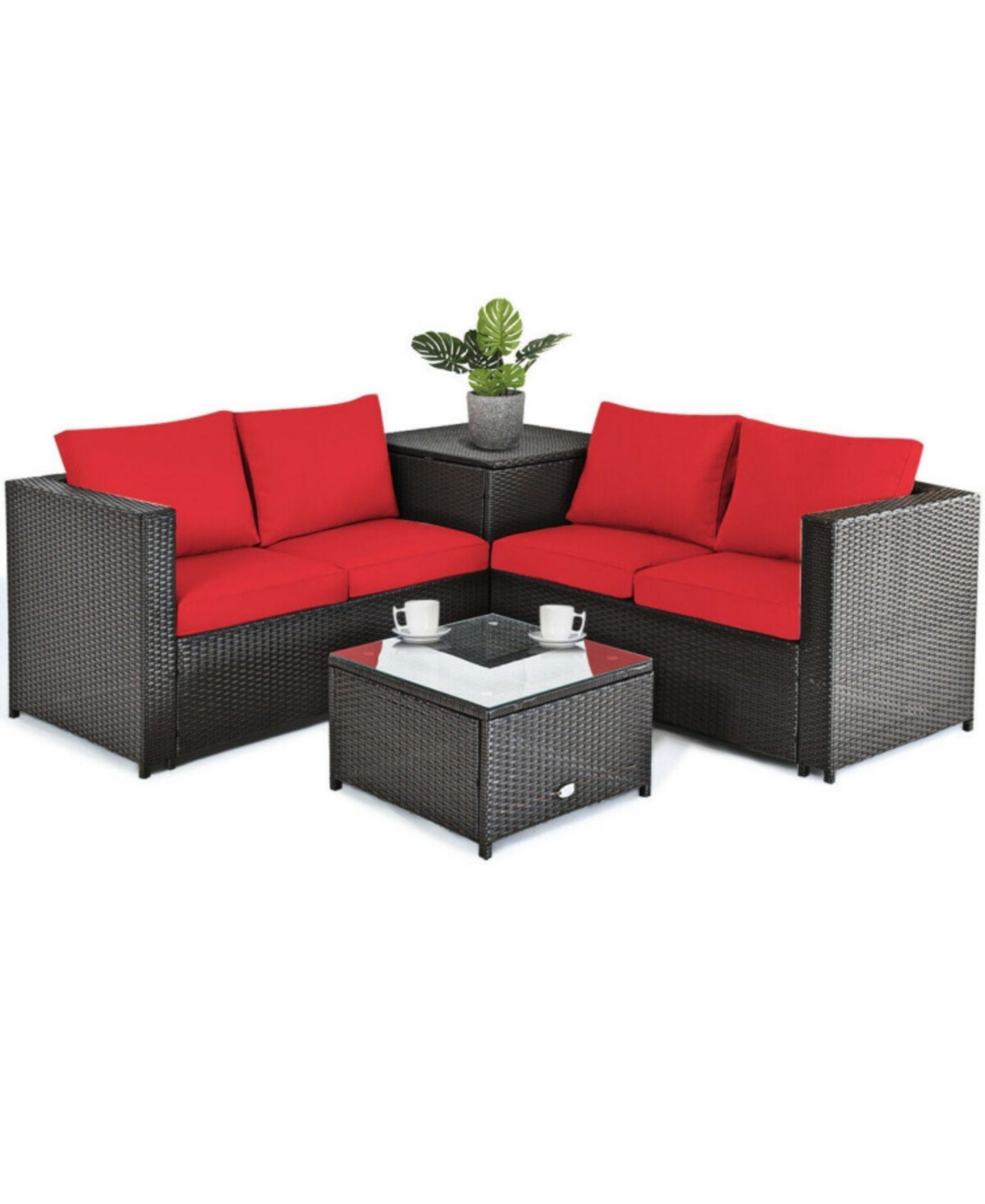 Click here for Sugift 4 Pieces Outdoor Patio Rattan Furniture Set... prices