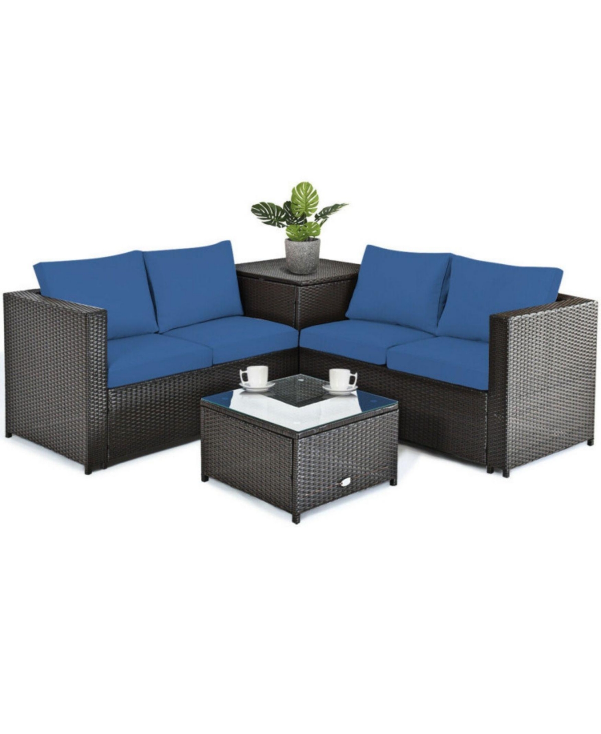 Click here for Sugift 4 Pieces Outdoor Patio Rattan Furniture Set... prices