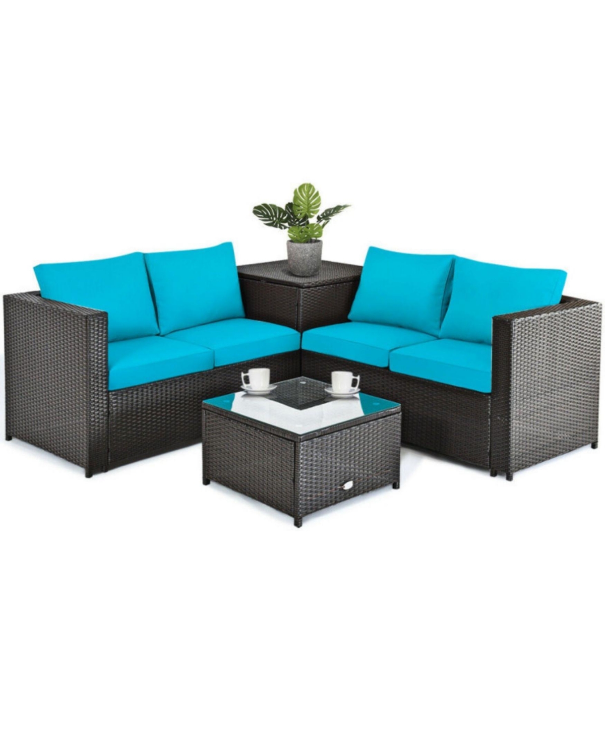 Click here for Sugift 4 Pieces Outdoor Patio Rattan Furniture Set... prices