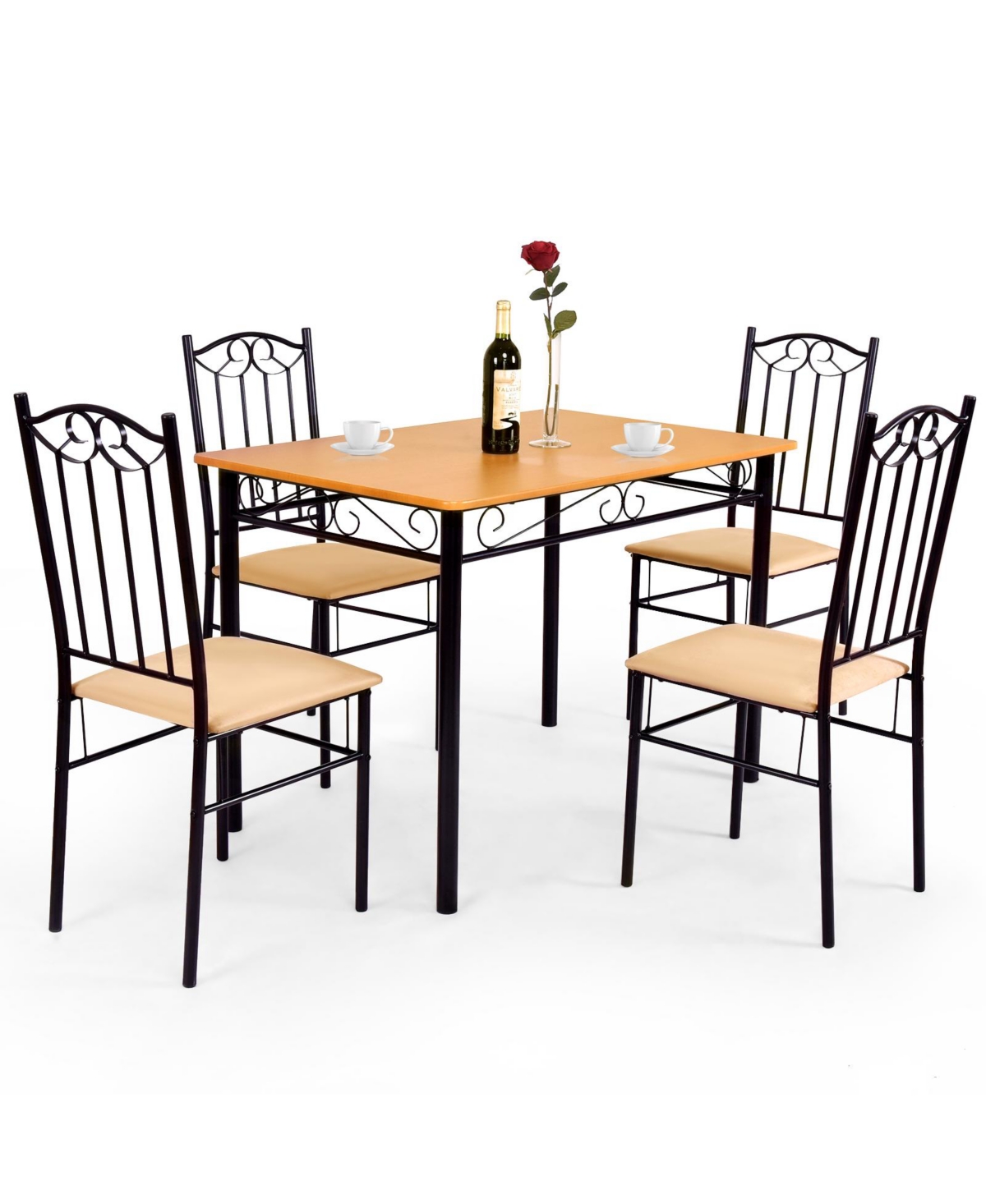 Click here for Sugift 5 Pieces Dining Set Wooden Table and 4 Cush... prices