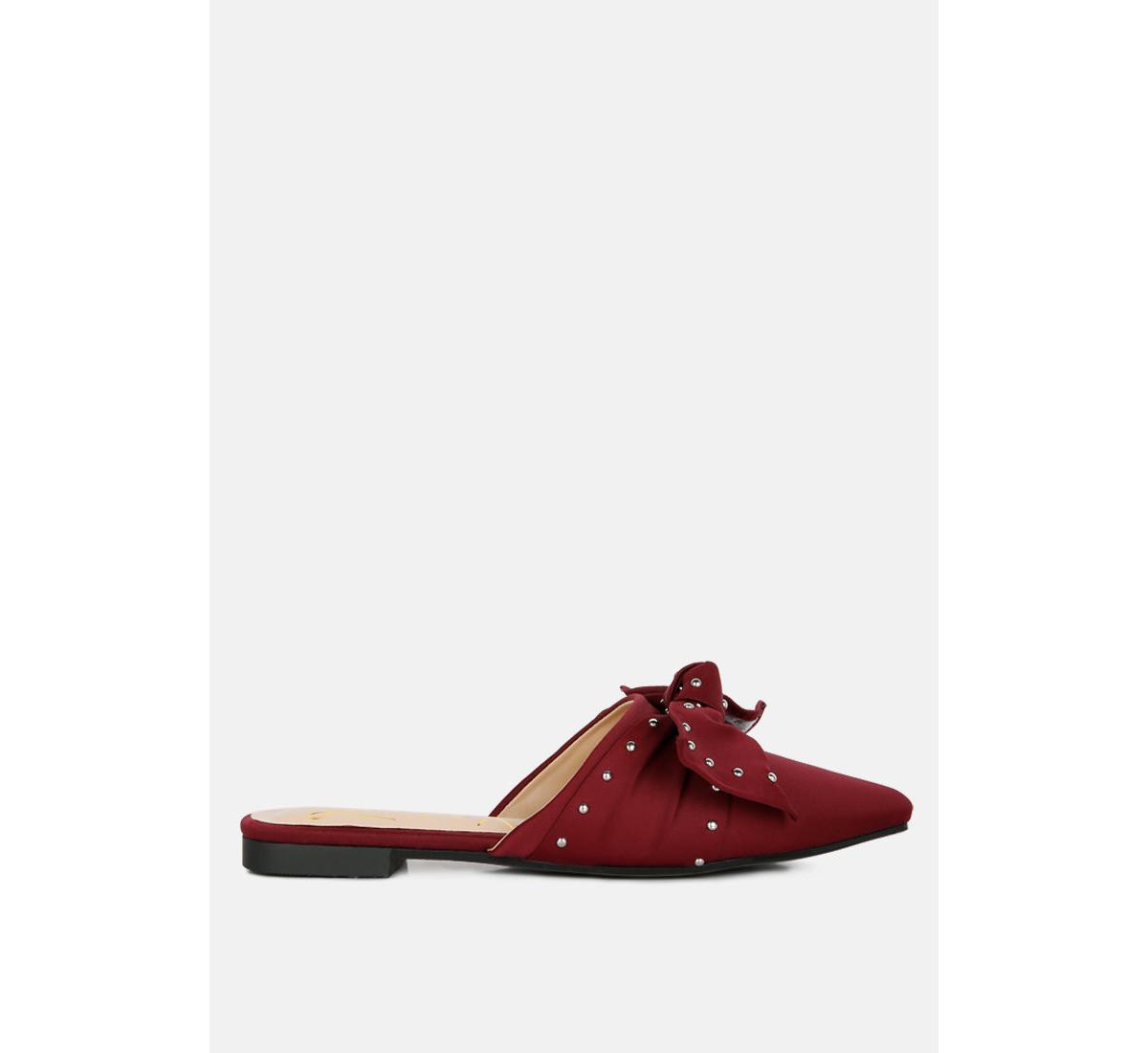 Click here for makeover studded bow flat mules - Burgundy prices
