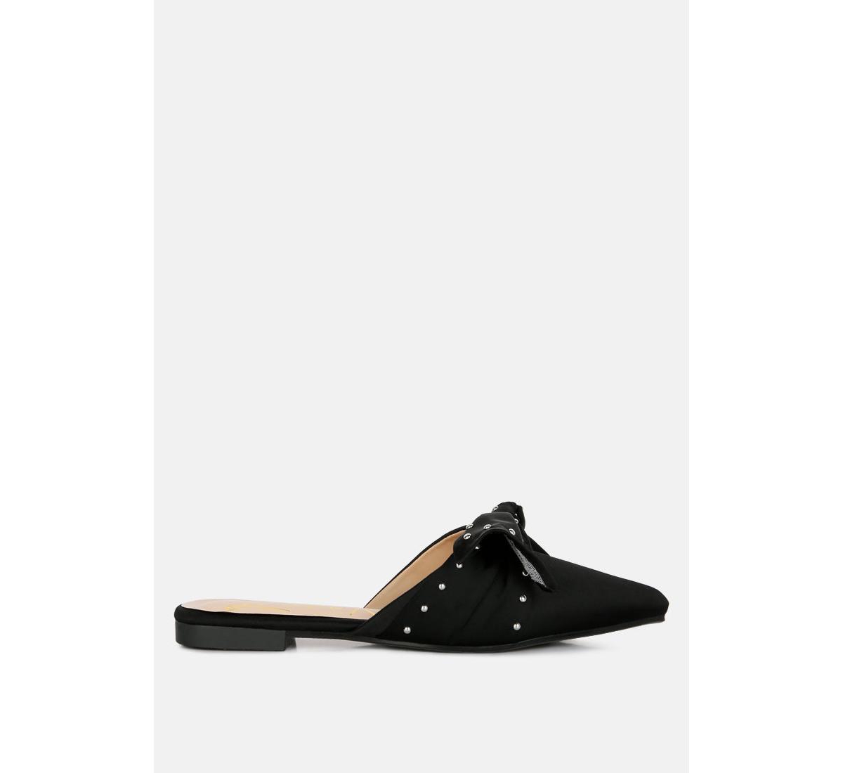 Click here for makeover studded bow flat mules - Black prices