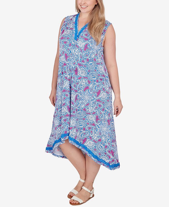 Ruby Rd. Plus Size Vines Puff Print Dress - Macy's